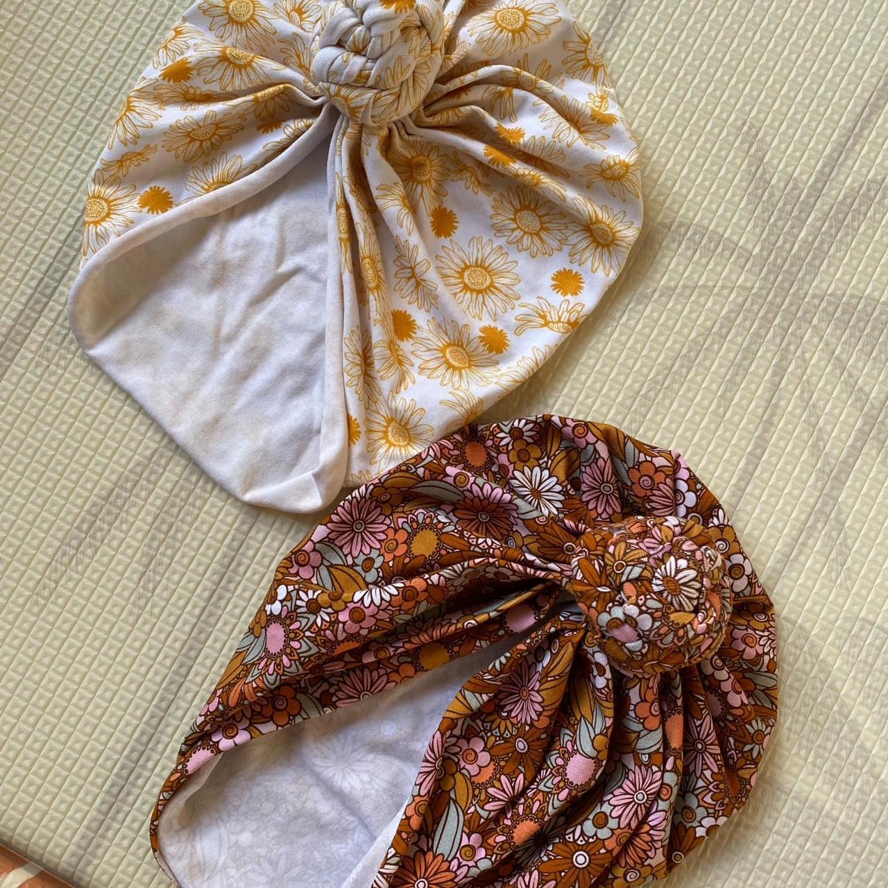 Handmade cotton head-wraps / cute stylish beanies... | Depop