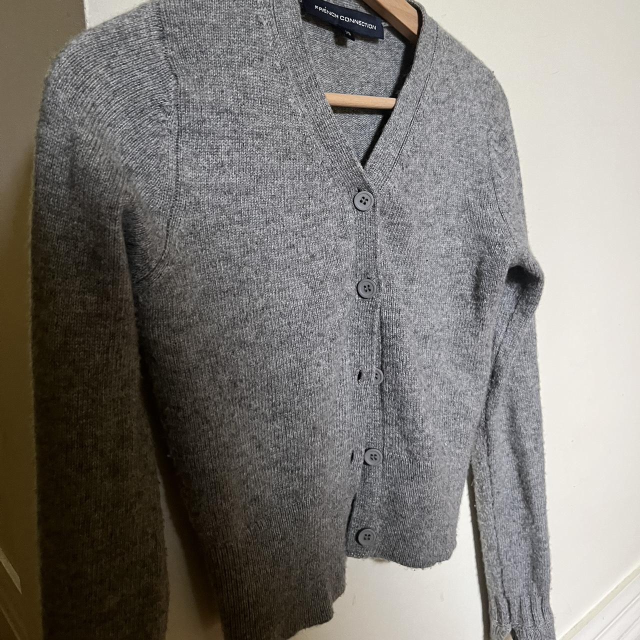 french connection grey cardigan size xs perfect... - Depop