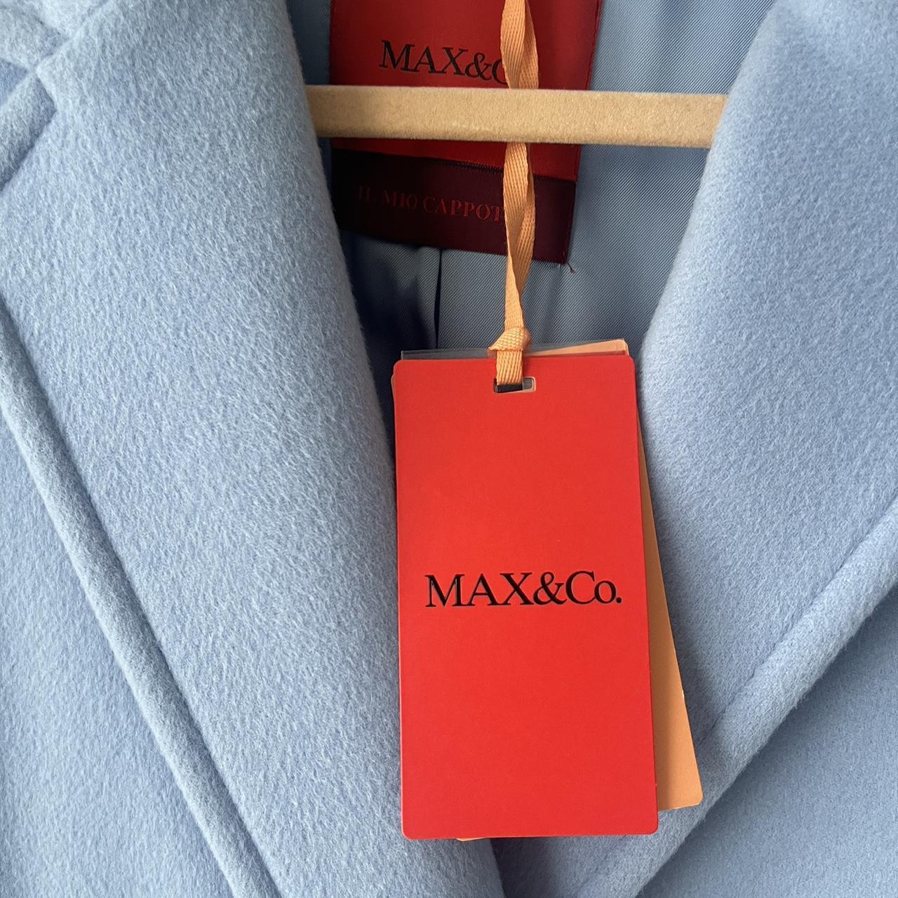 MAX&Co maxi coat in blue size 4 but can fit size 6... - Depop