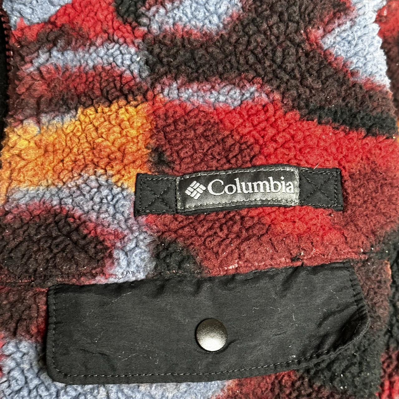 Columbia Multi-Colour Fleece Jacket Size S in Mens... - Depop