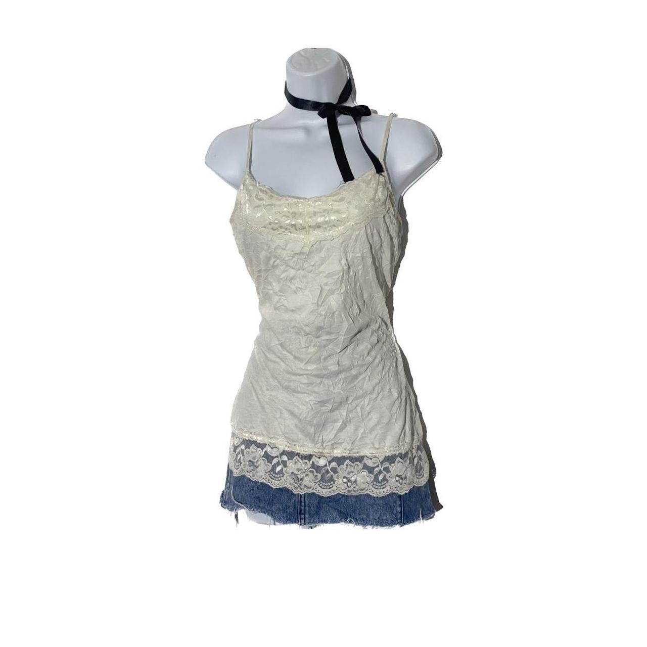 Adorable cream ruffled lace trim cami. Perfect to... - Depop