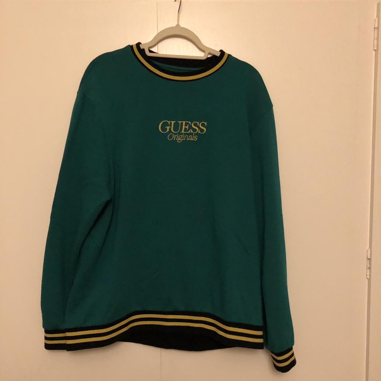 Guess green jumper. Small signs of wear. Send offers. - Depop