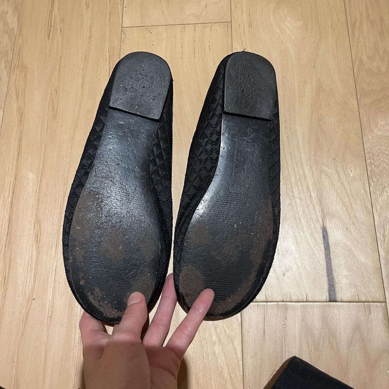 Sam and Libby Size 8 Black textile ballet flats - Depop