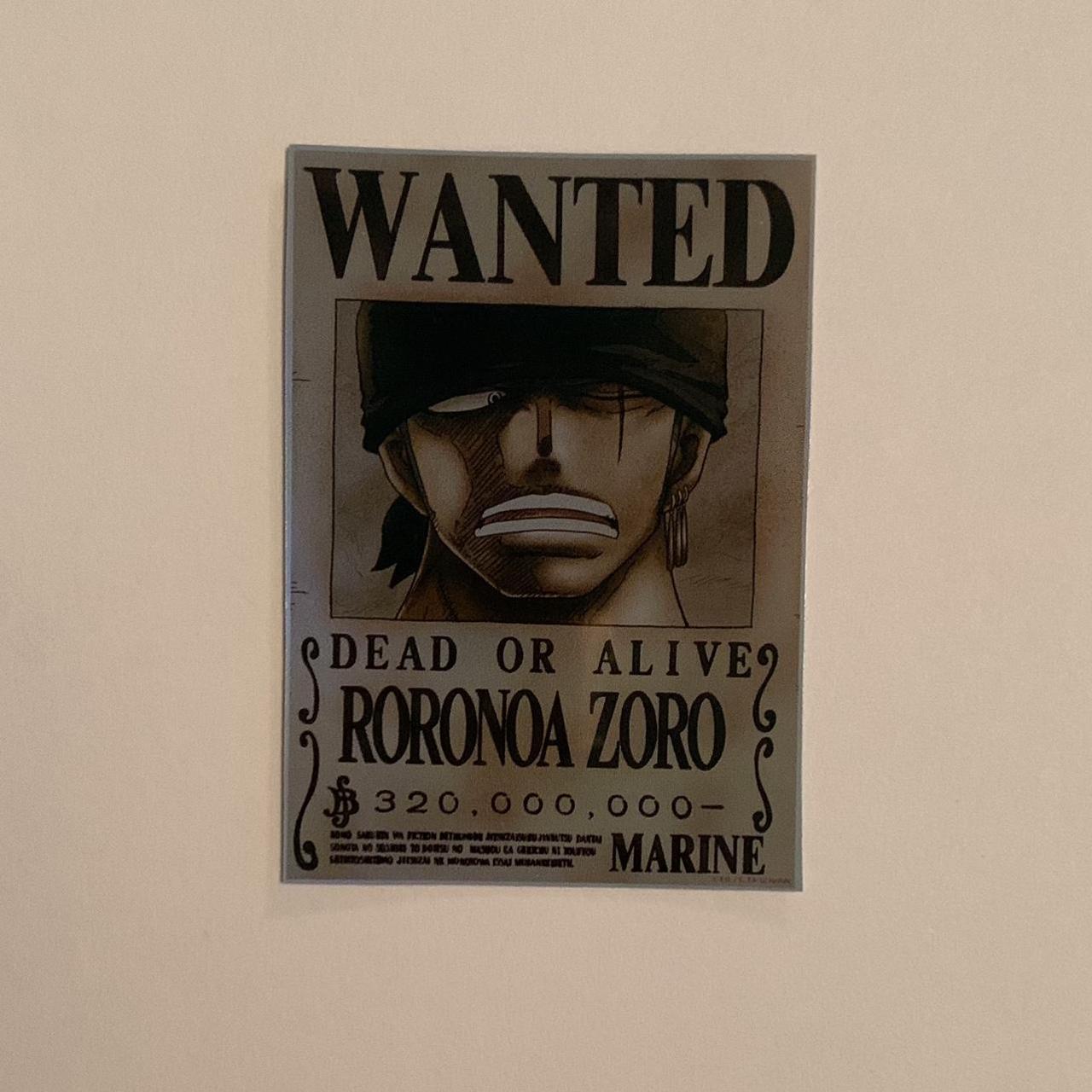 One Piece Wanted Poster Holographic Sticker -this... - Depop