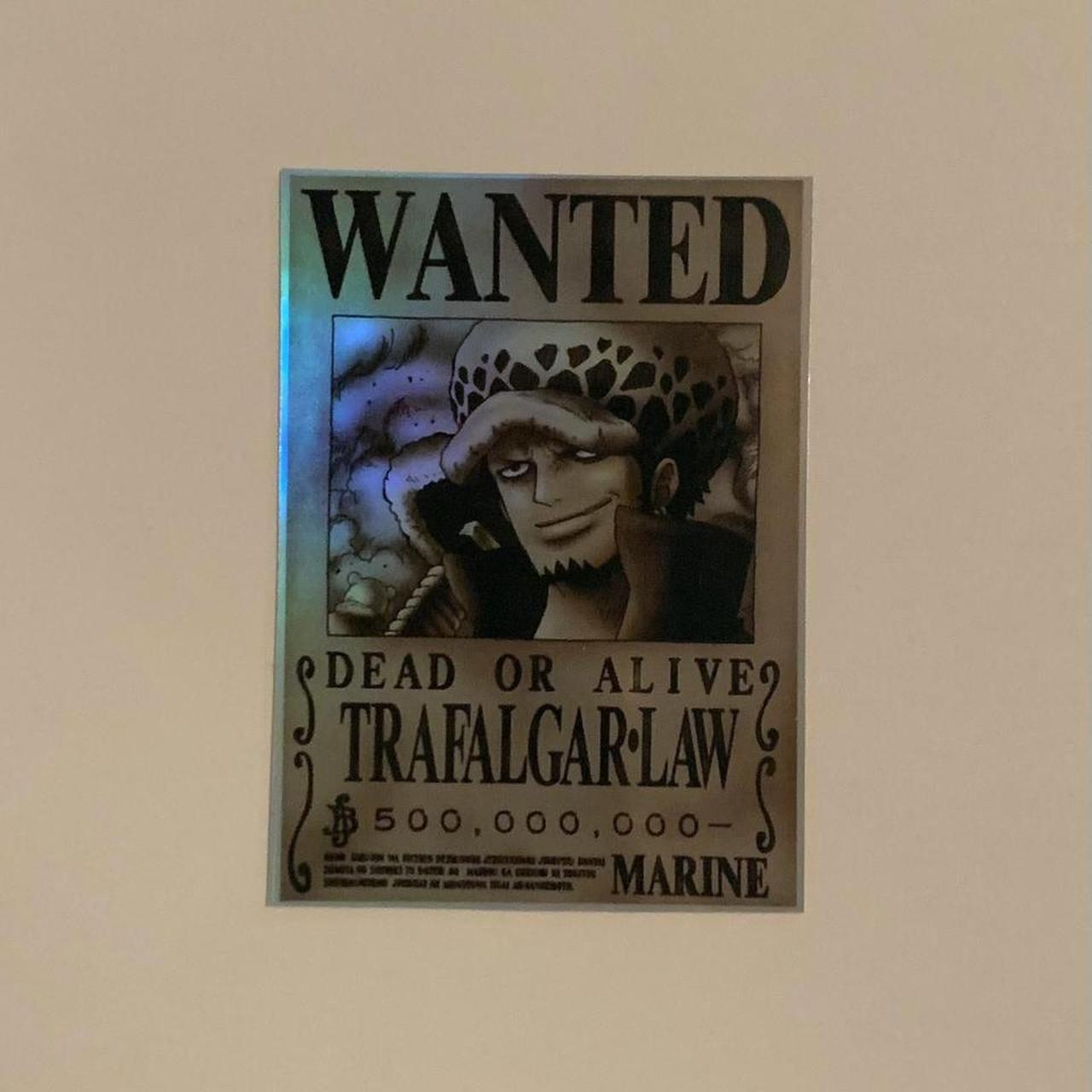 One Piece Wanted Poster Holographic Sticker -this... - Depop