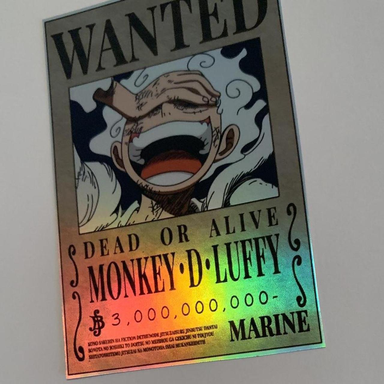 One Piece Wanted Poster Holographic Sticker -this... - Depop