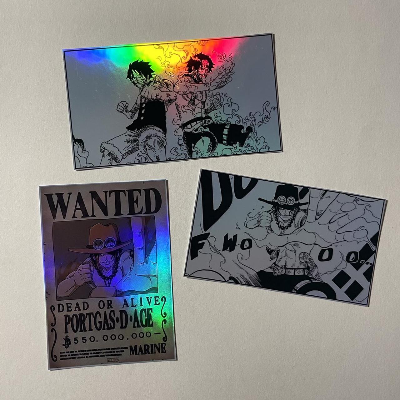 3 Piece Holographic Ace Stickers -measuring various... - Depop
