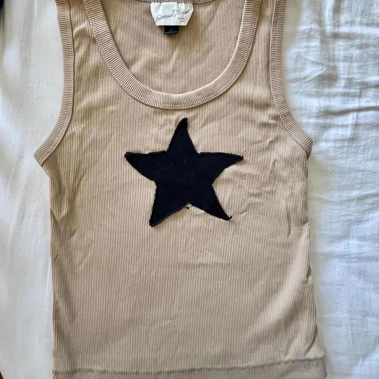 Adorable star tank top!! • beige • hand made •... - Depop