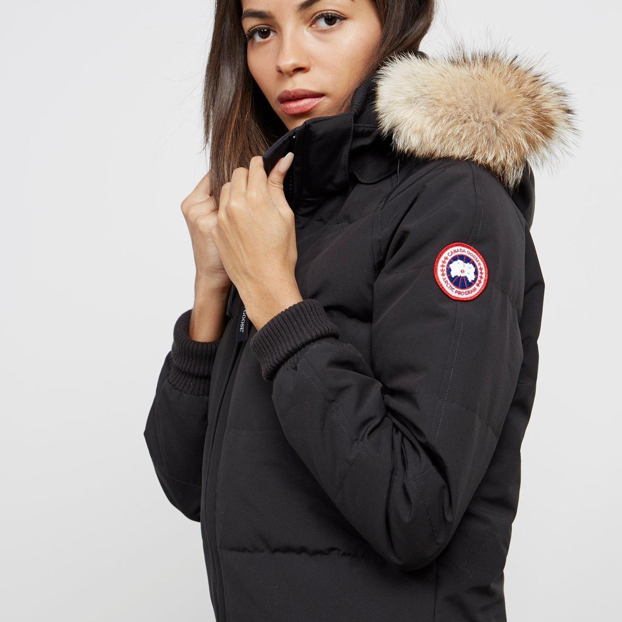 Canada goose savona women down bomber jacket size... - Depop