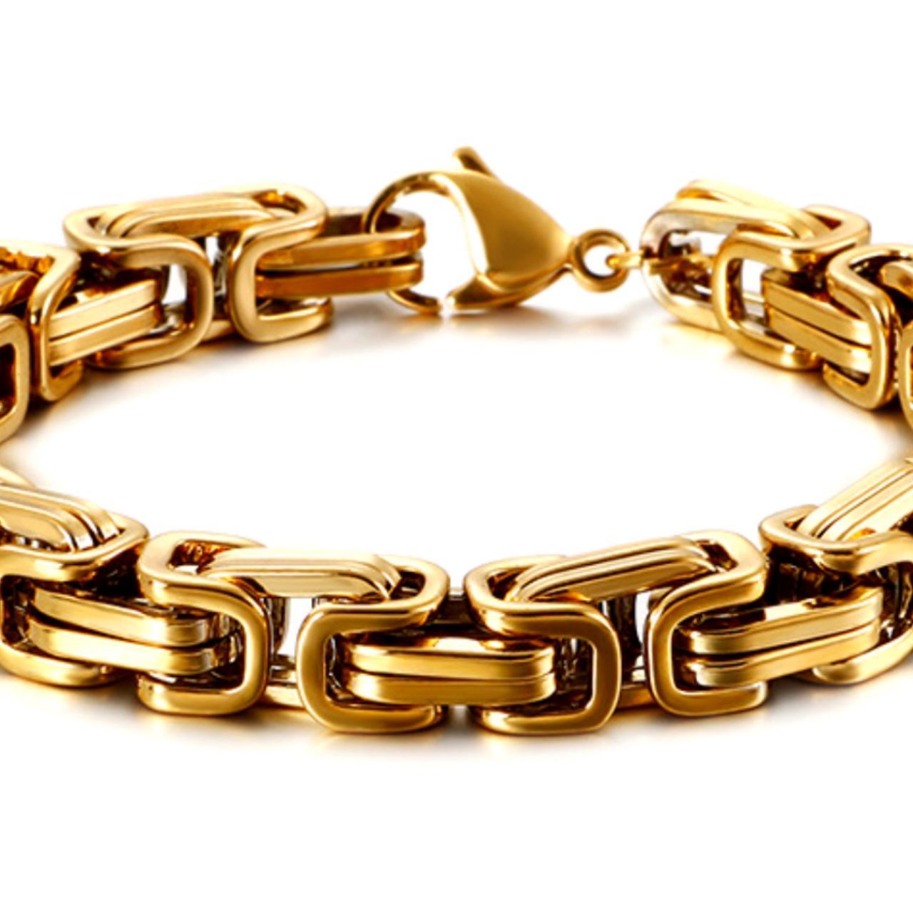 Punk Skeleton Links Gold Stainless Steel... | Depop