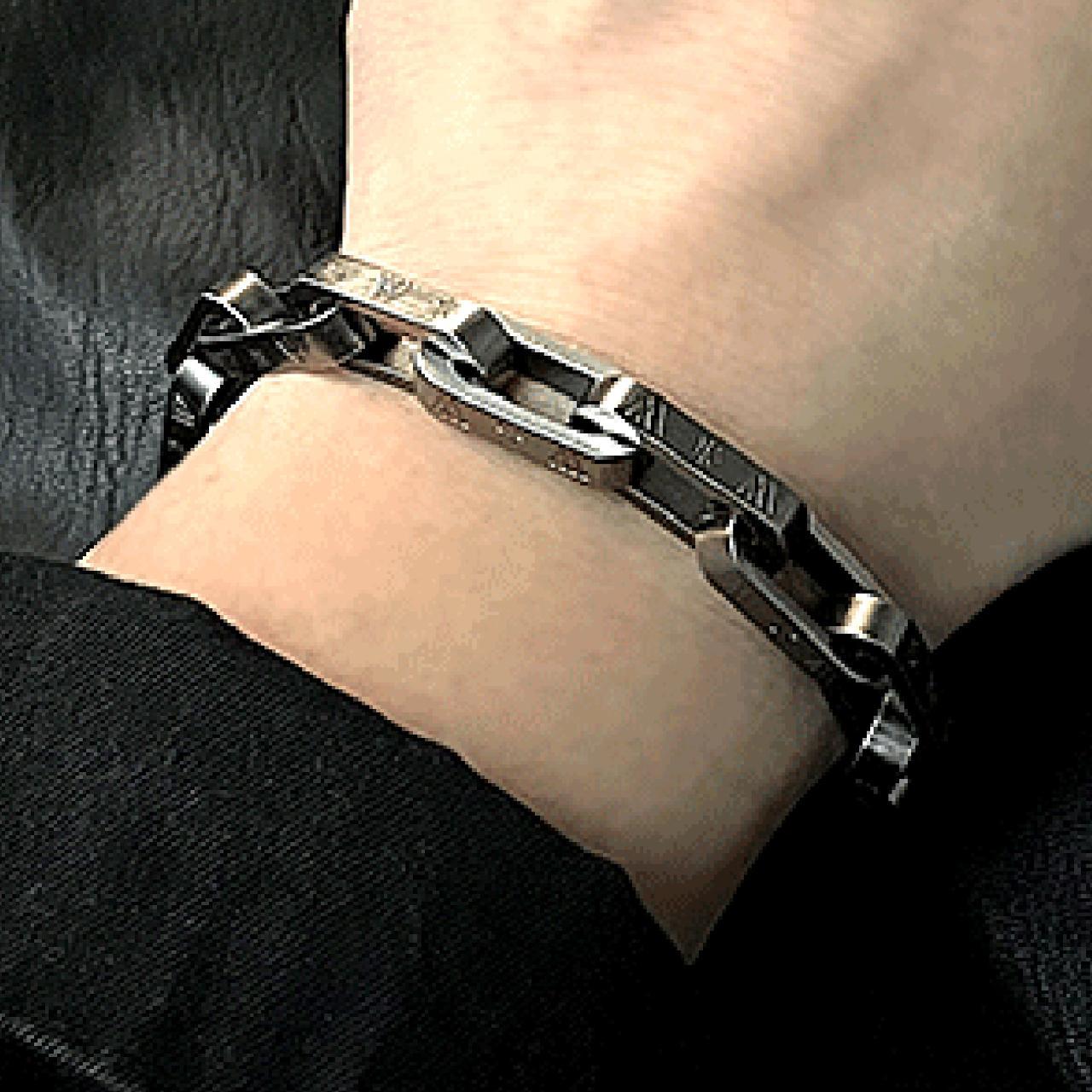 Punk Unique Chunky Titanium Stainless Steel Wrist... | Depop