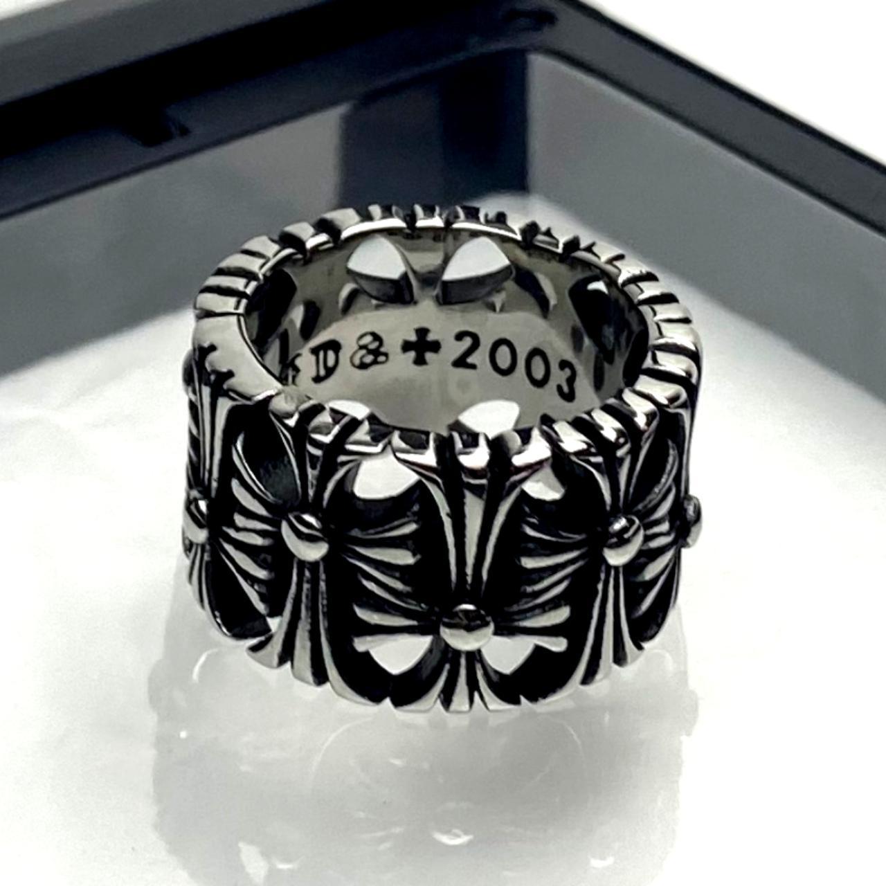 Punk Gothic Cross Carved Ring 80s 90s Y2K Ootdstyle... - Depop