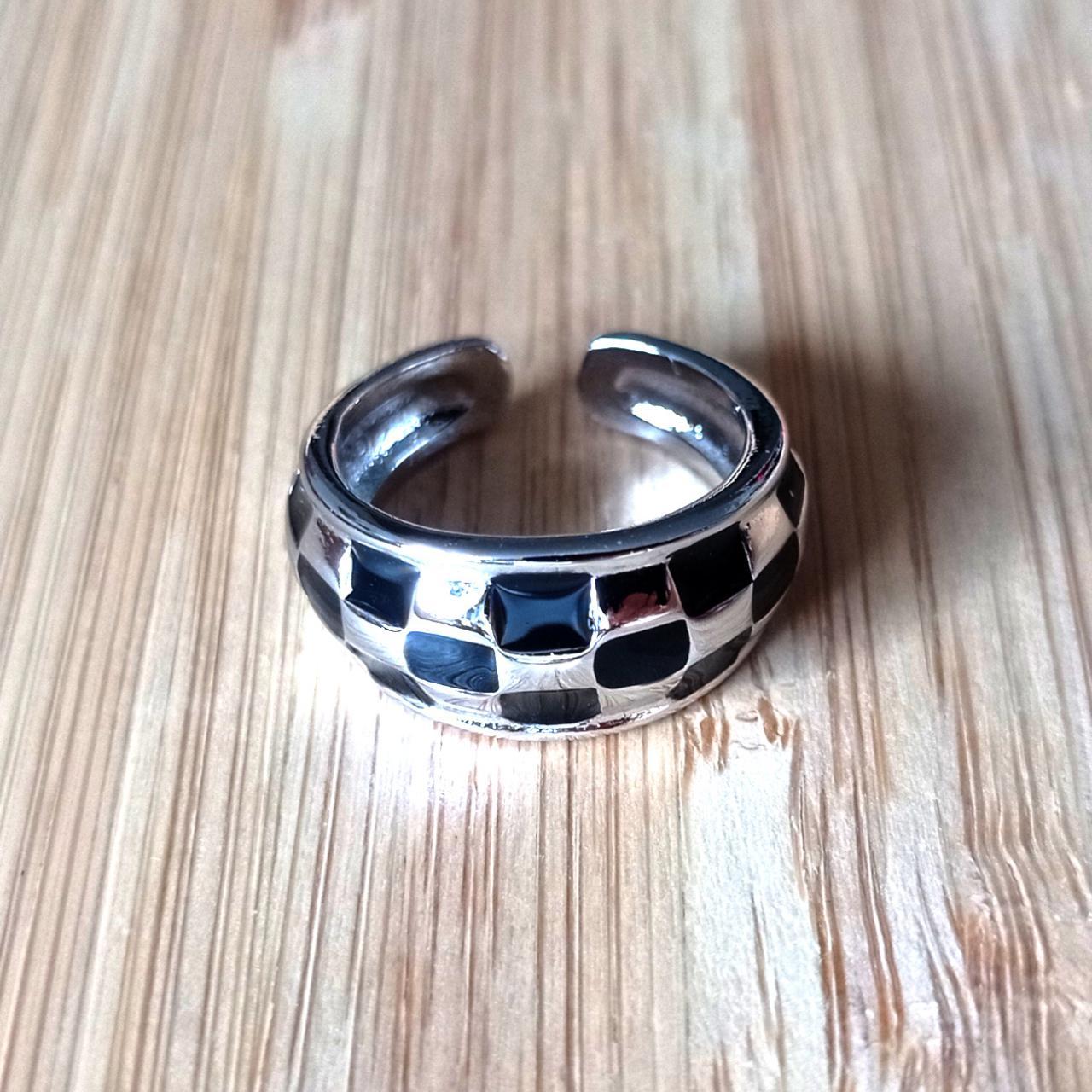 Stunning Shine Block 925 Silver Goth Ring Dazzling... - Depop