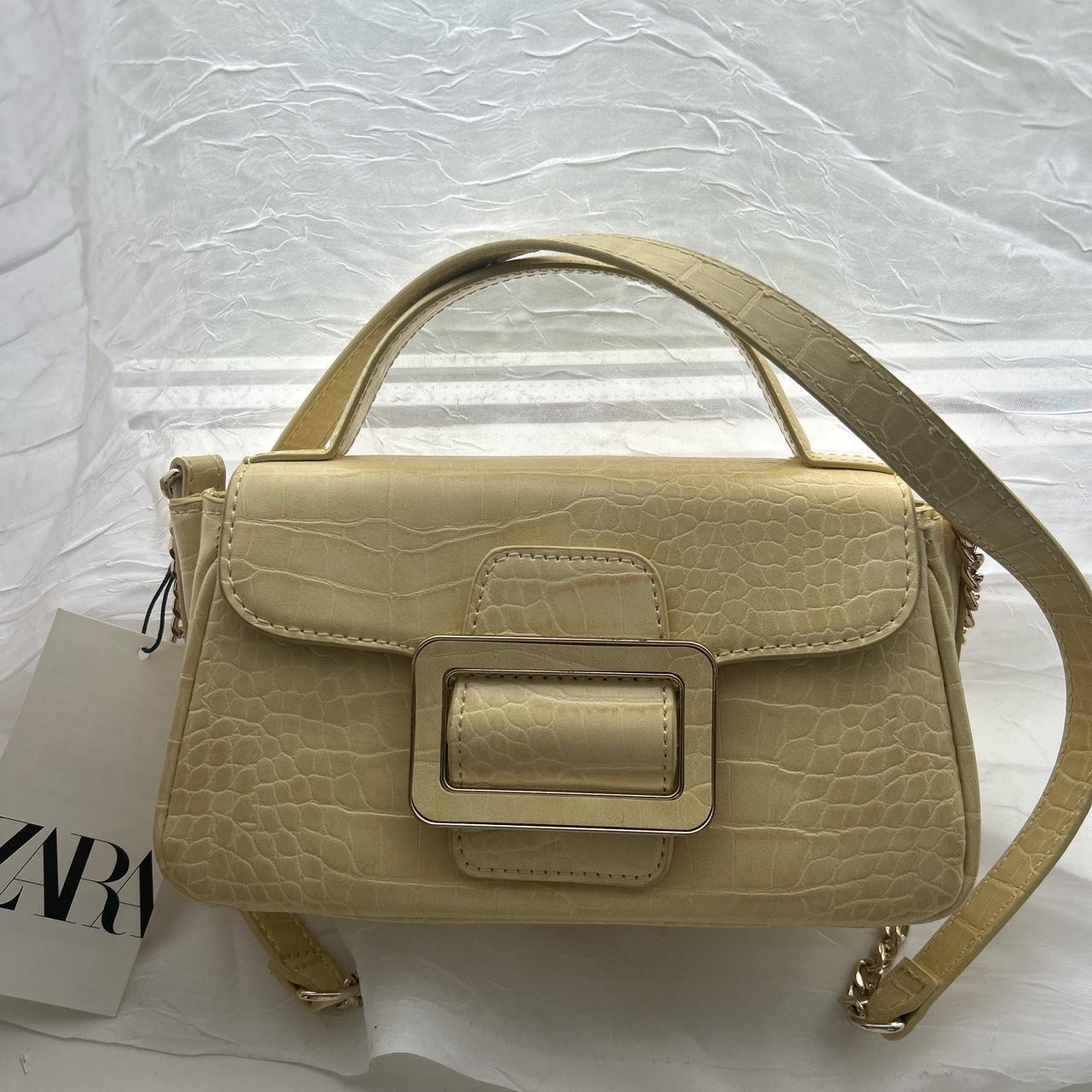 Brand new yellow croc bag ZARA new with tags Has a... - Depop