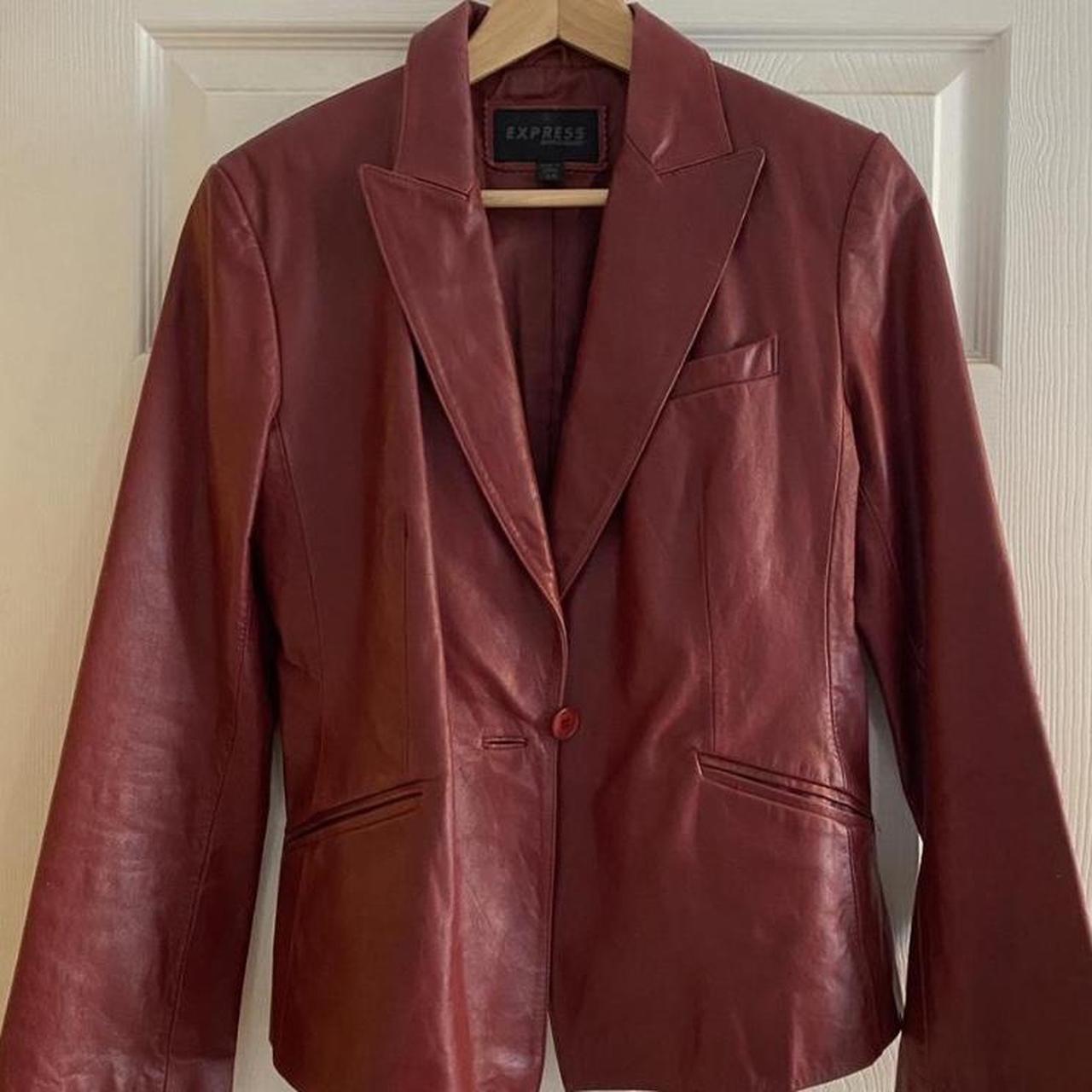 gorgeous vintage red leather express world... - Depop