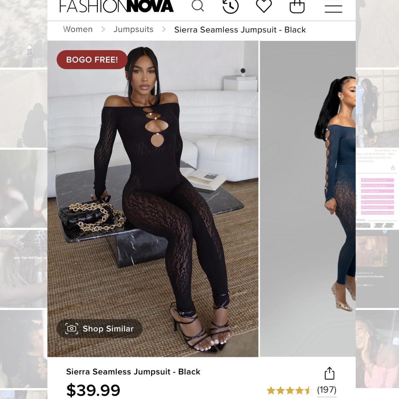 Black Fashion nova set Size: o/s Worn once - Depop