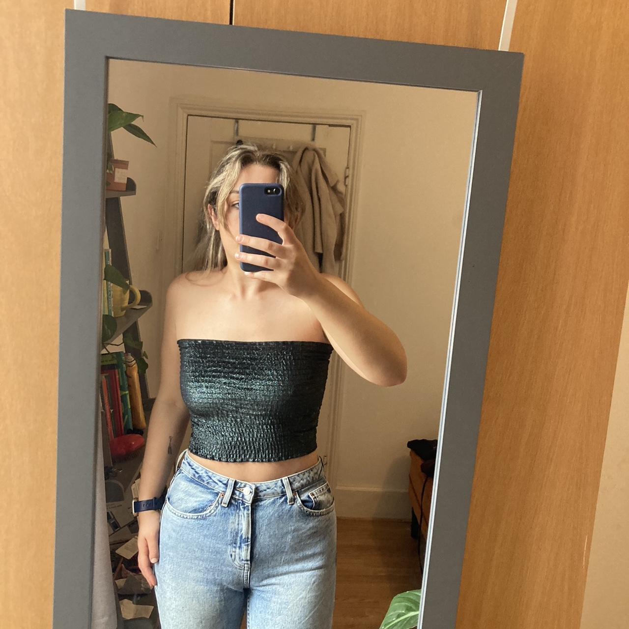 URBAN OUTFITTERS green glitter tube top. Size S.... - Depop