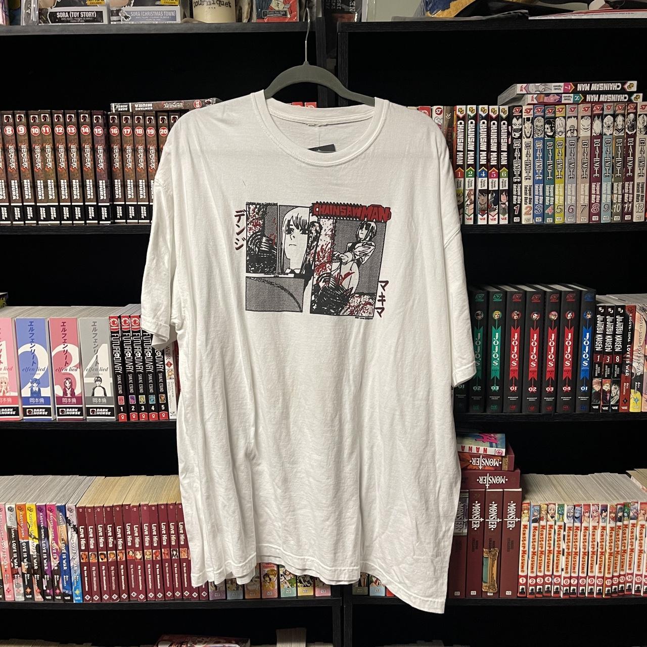 chainsaw man shirt never worn death note neon... - Depop