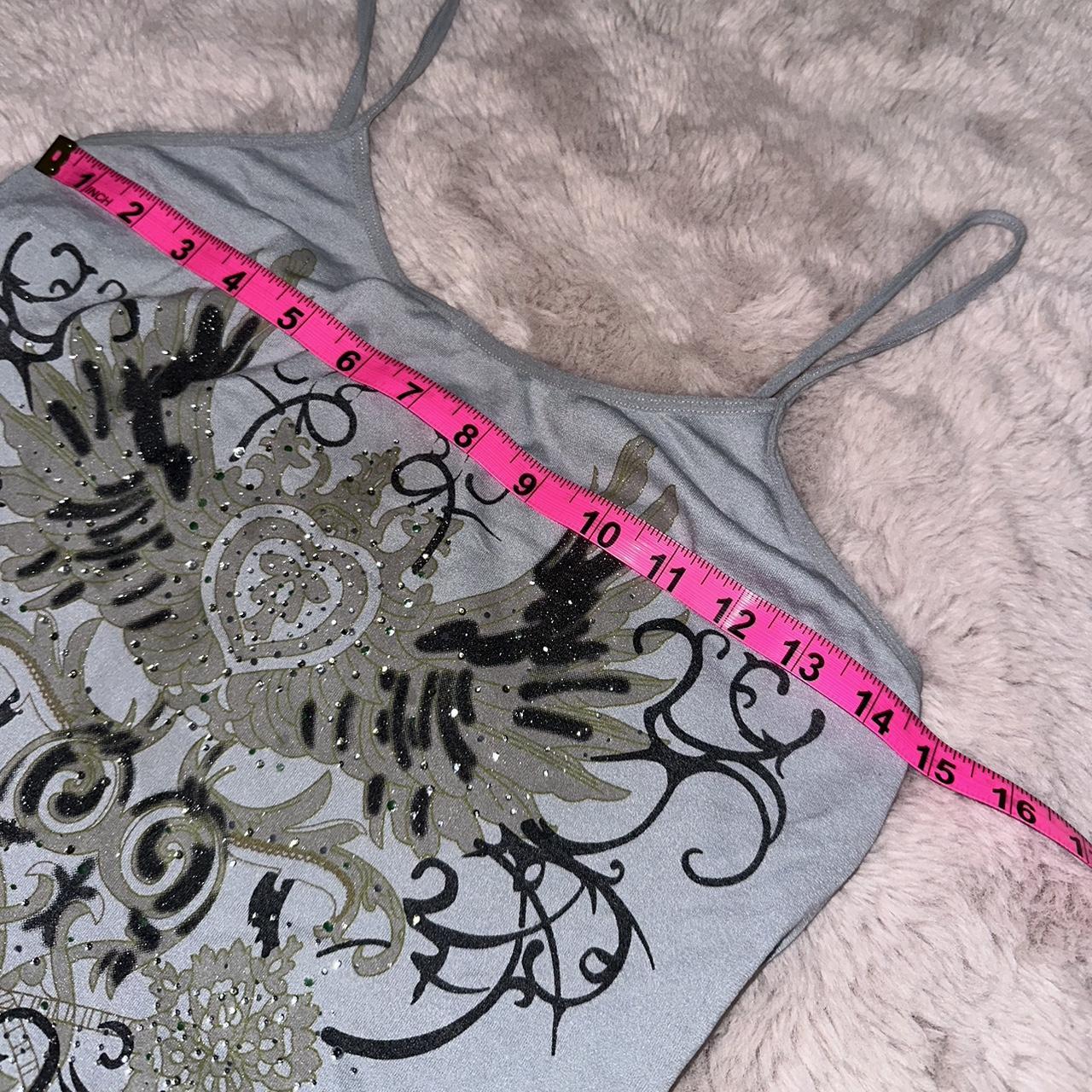 cybercore gray cami, no tag or size. measurements... - Depop
