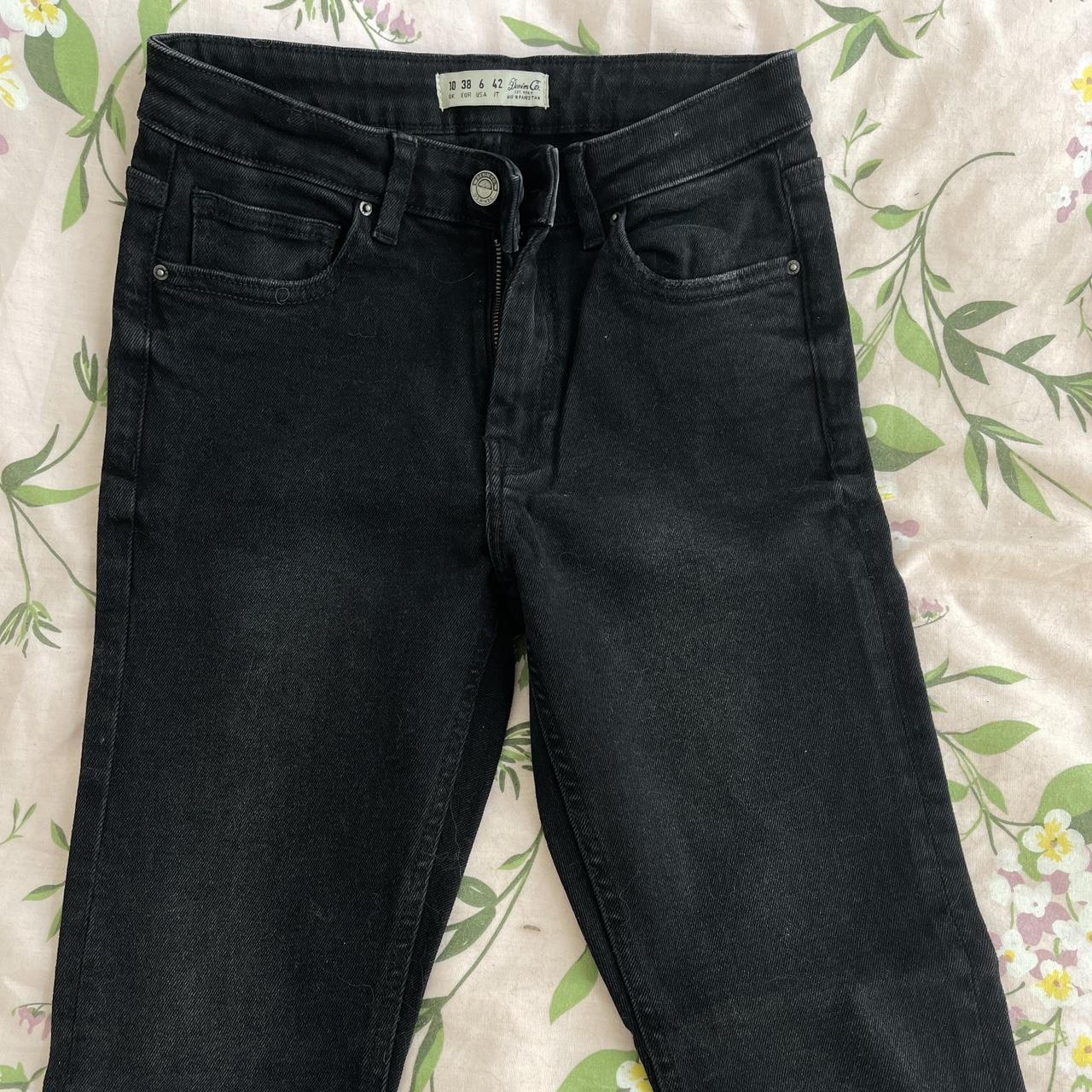 Primark skinny black jeans with one knee rip, new... - Depop