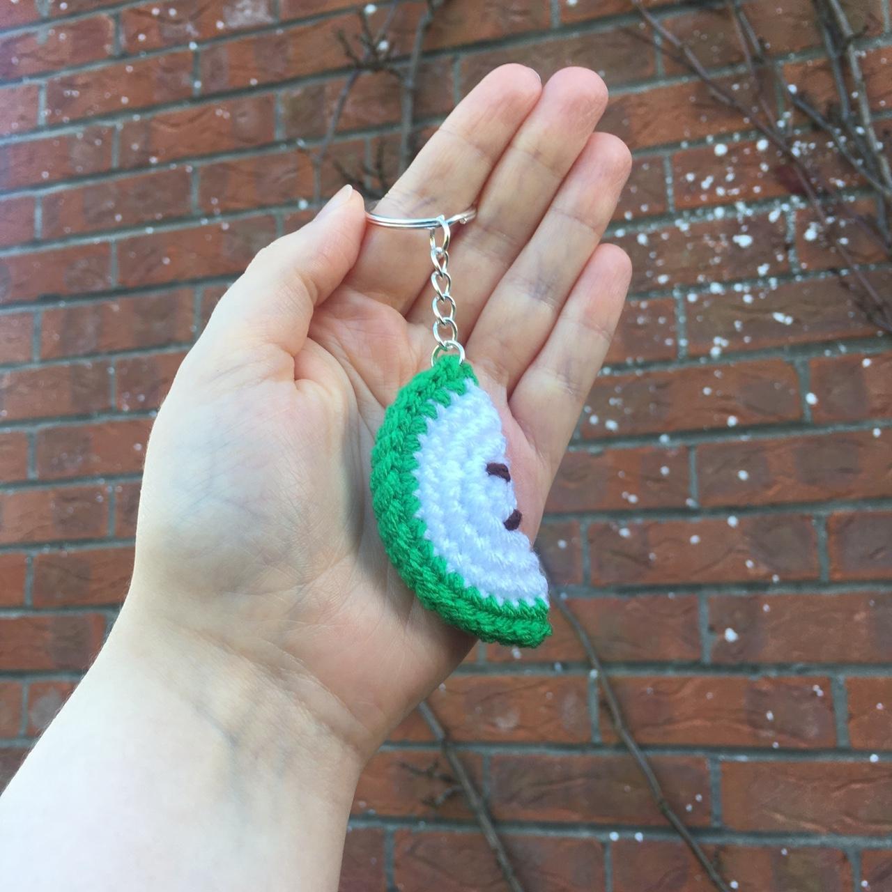 Green apple keychain 🍏 Made with acrylic yarn and a... - Depop