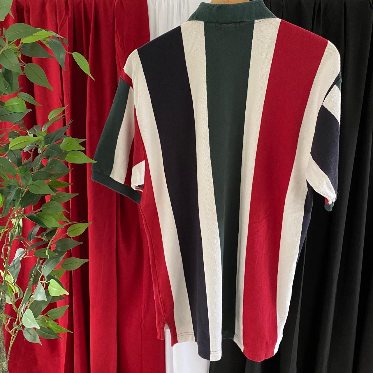 VINTAGE IZOD VERTICAL STRIPED POLO SHIRT Men's size... - Depop