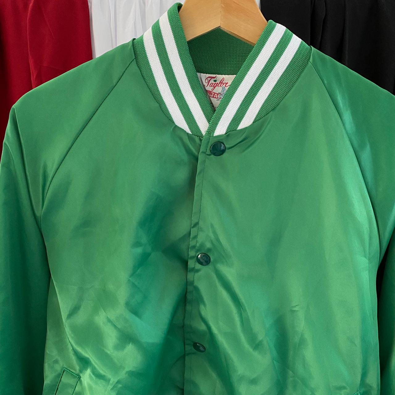 Vintage Blank Nylon Varsity Jacket adult size... - Depop