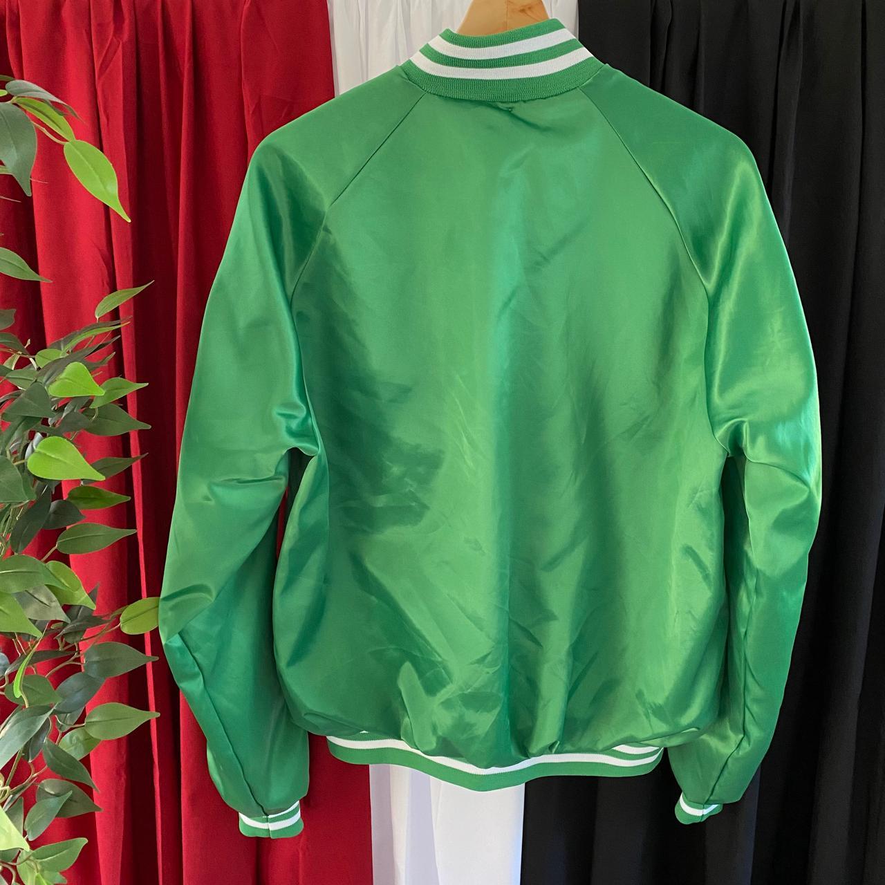 Vintage Blank Nylon Varsity Jacket adult size... - Depop