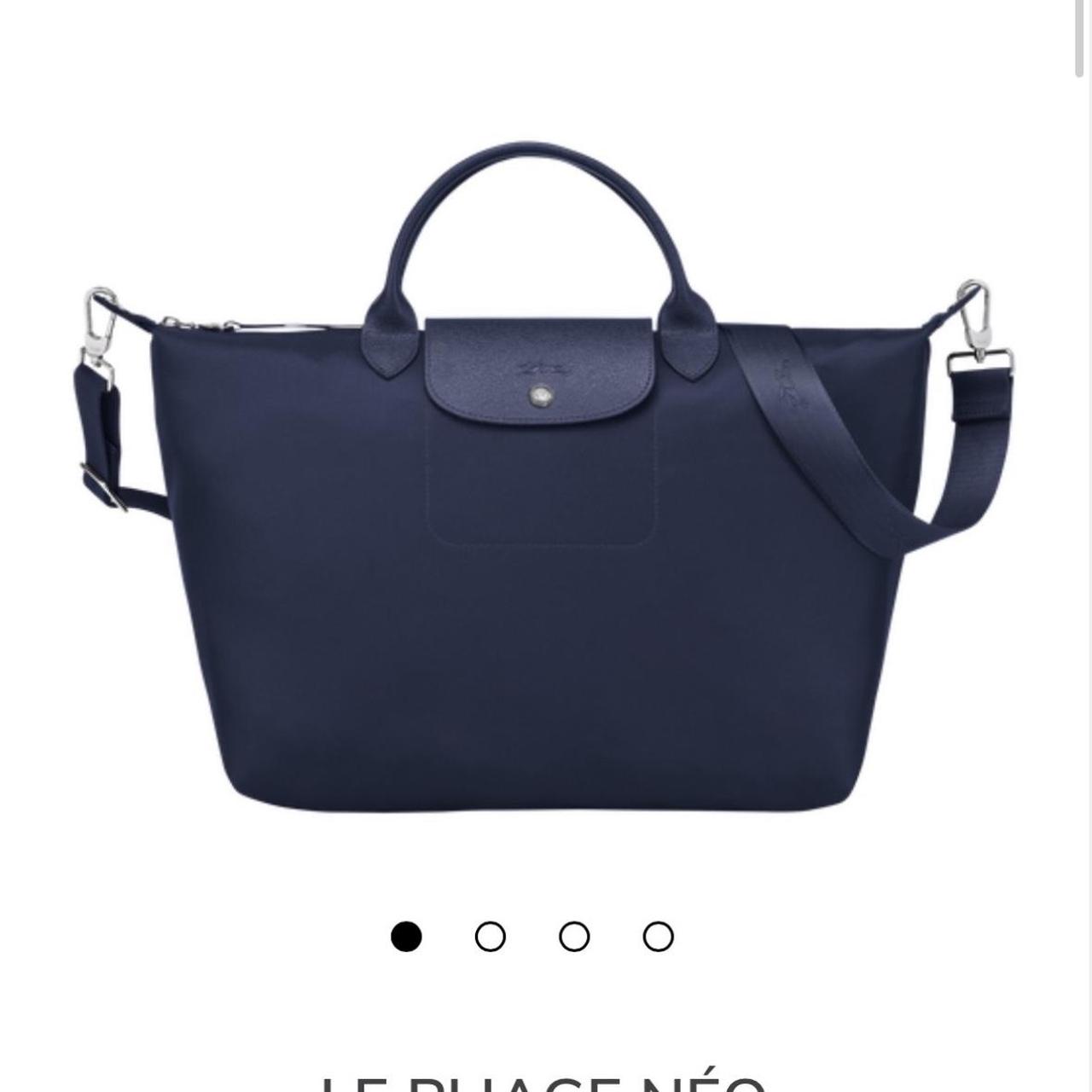 Navy longchamp bag LE PLIAGE NÉO TOP HANDLE BAG... - Depop