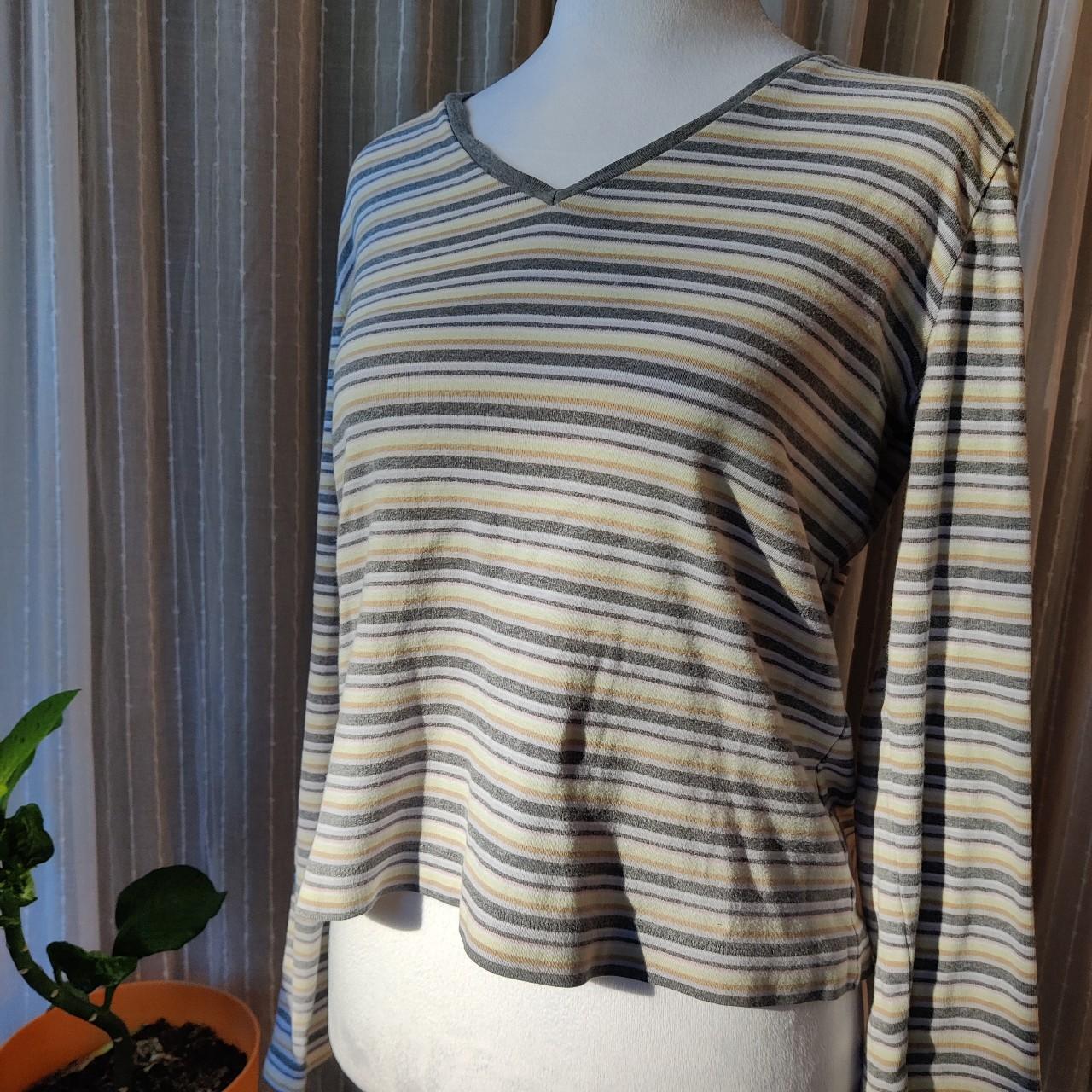 ₊⊹Multi-colored striped long-sleeve top⊹₊ Great... - Depop