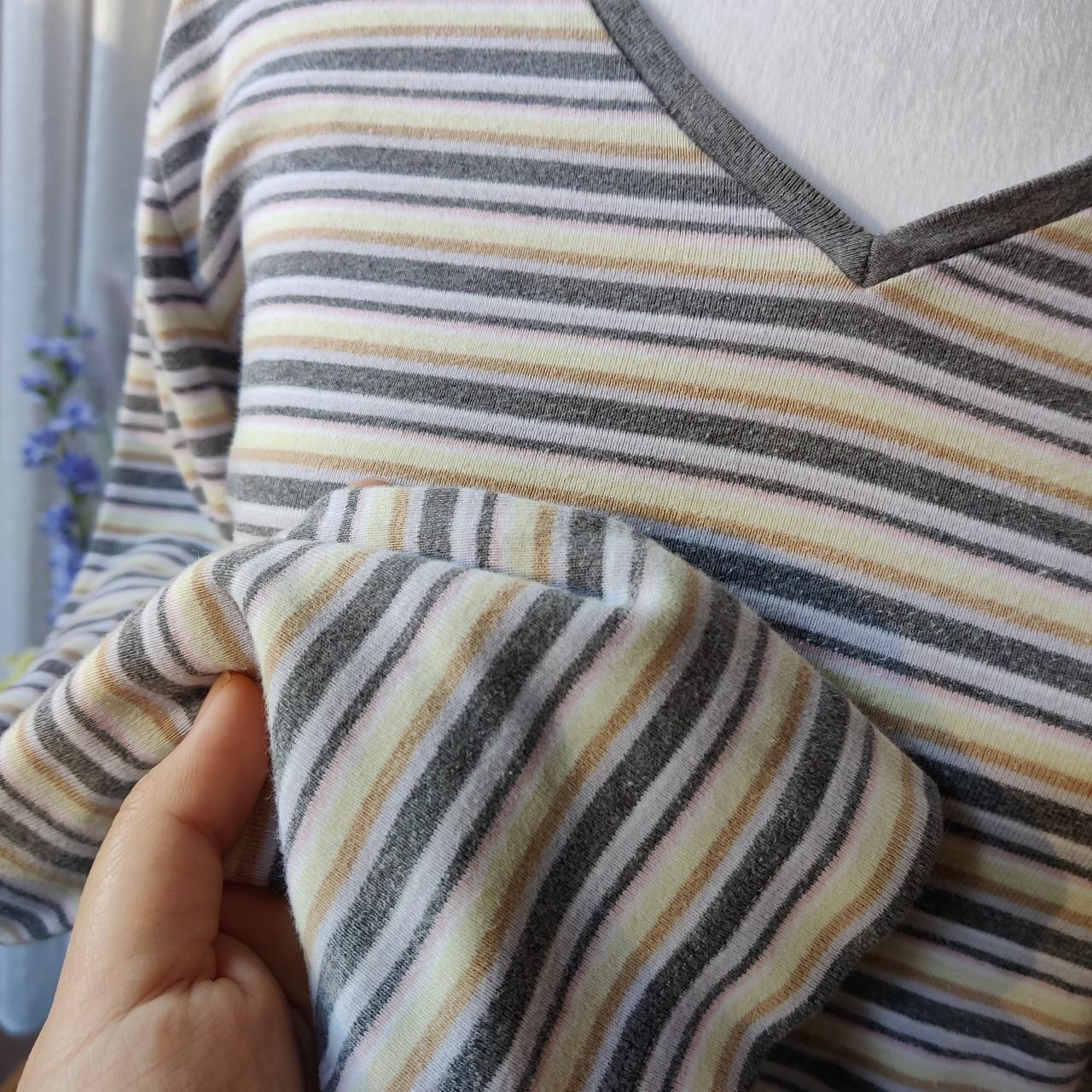 ₊⊹Multi-colored striped long-sleeve top⊹₊ Great... - Depop