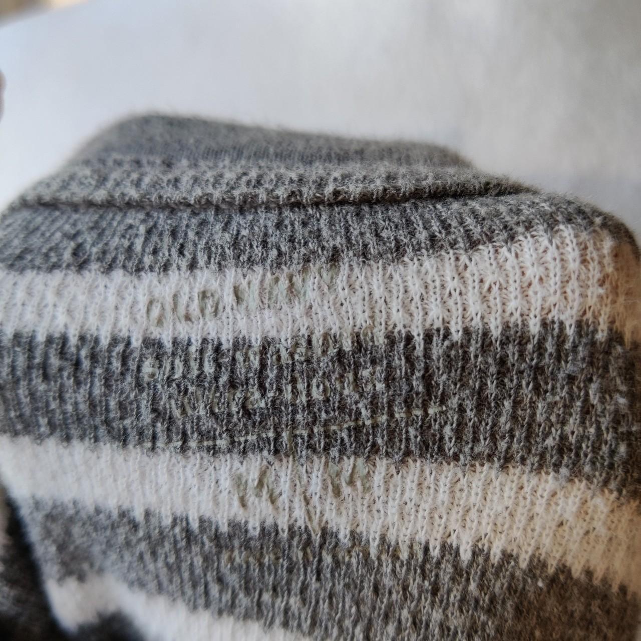 ₊⊹Grey and white striped long-sleeve shirt⊹₊ Great... - Depop