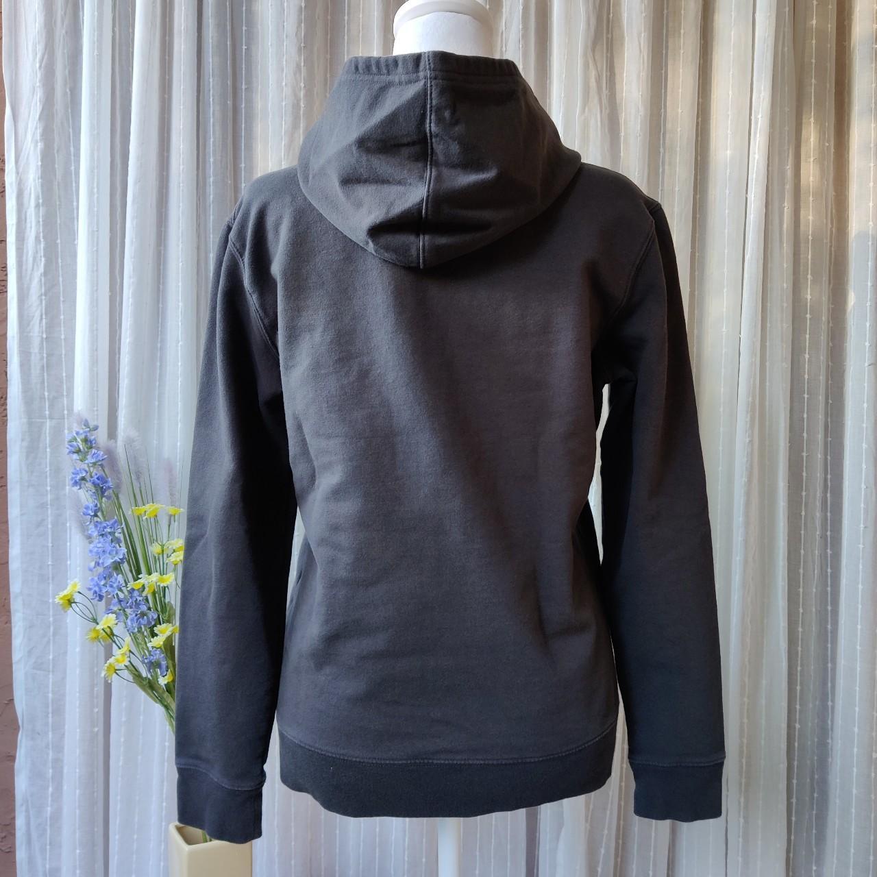 ₊⊹Vintage wash dark grey hoodie with lilac purple... - Depop