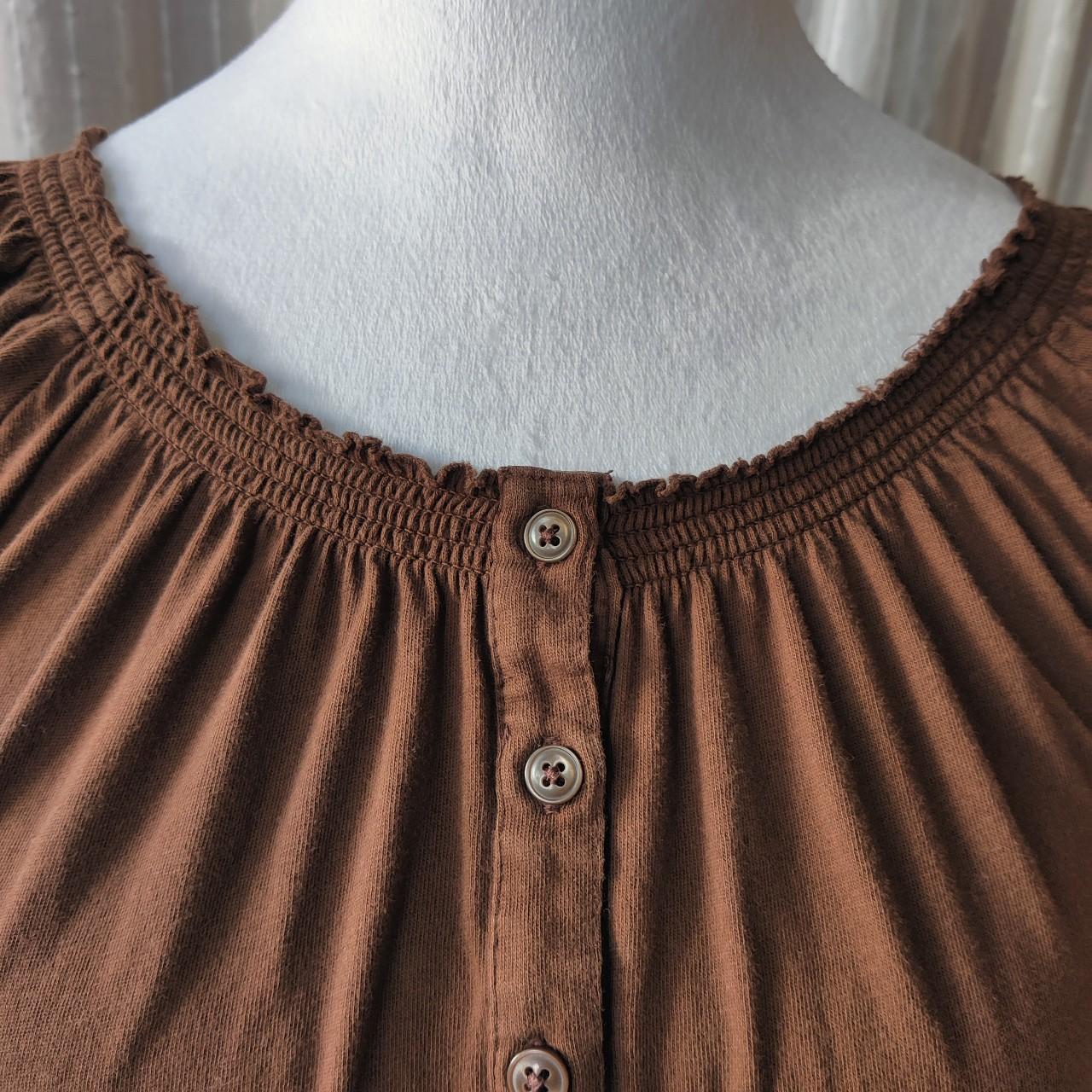 Baby doll button blouse top with elastic hem ... - Depop