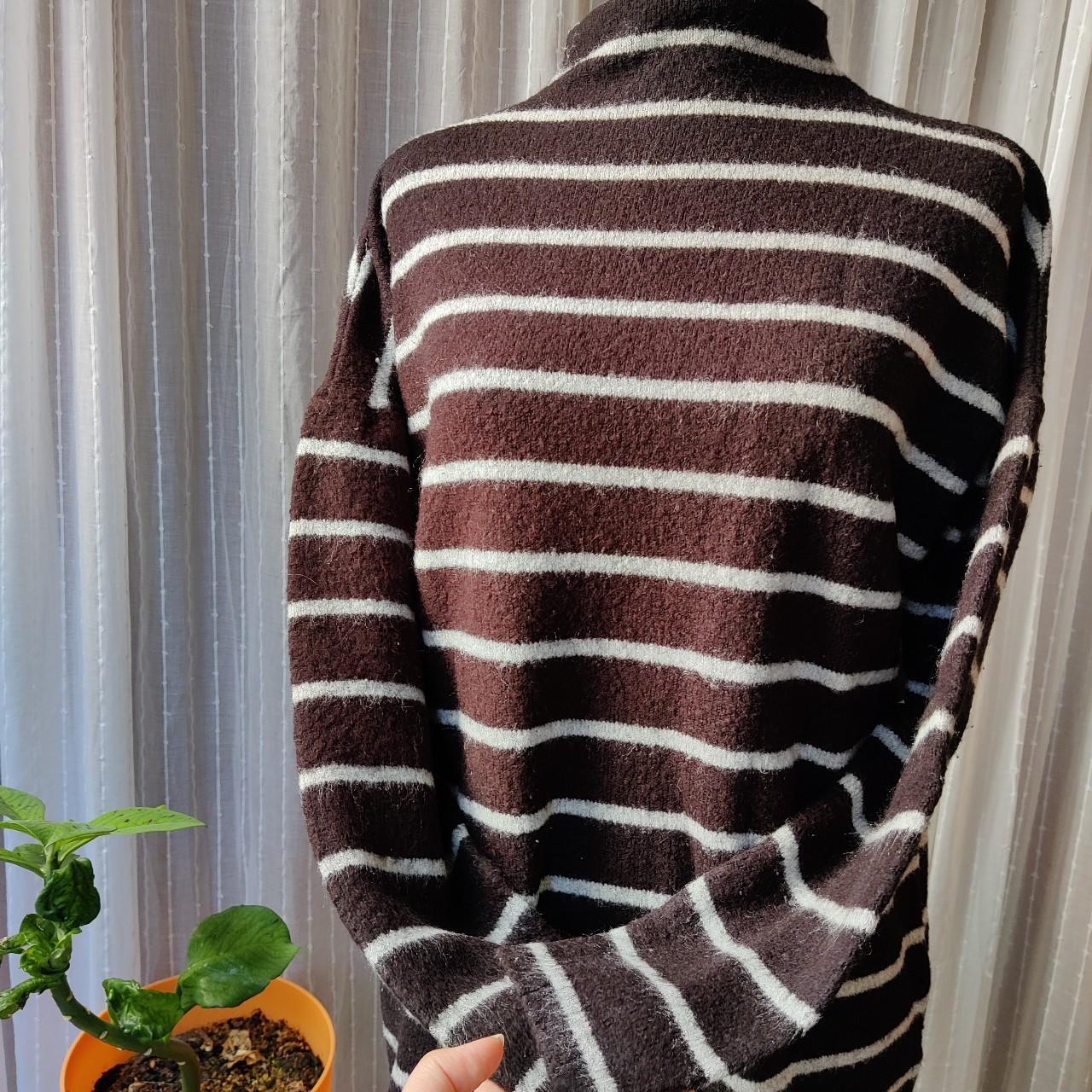 Striped long-sleeved turtleneck sweater Comfy ... - Depop