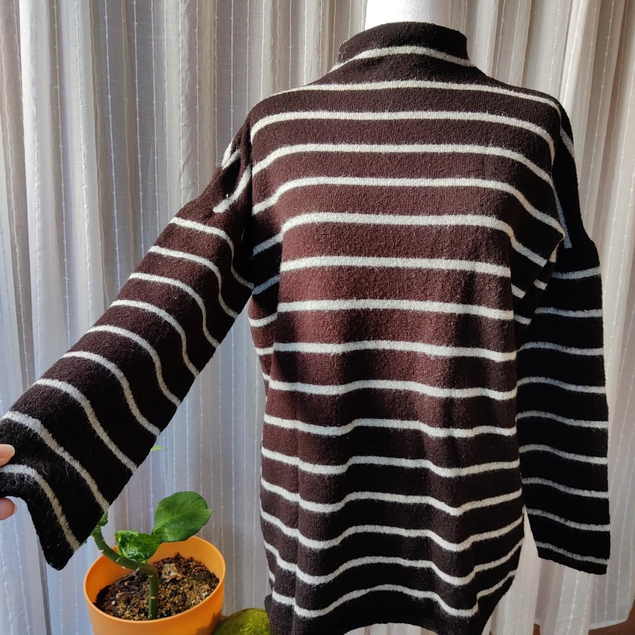 Striped long-sleeved turtleneck sweater Comfy ... - Depop