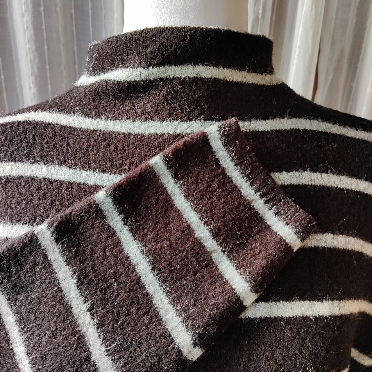 Striped long-sleeved turtleneck sweater Comfy ... - Depop