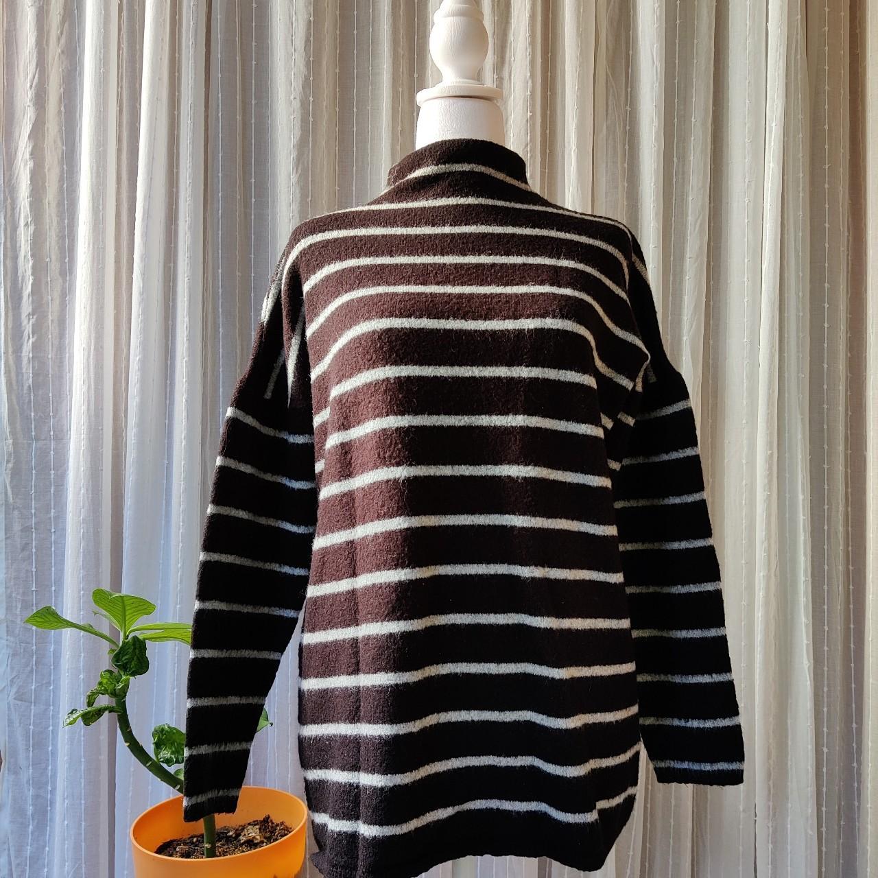 Striped long-sleeved turtleneck sweater Comfy ... - Depop