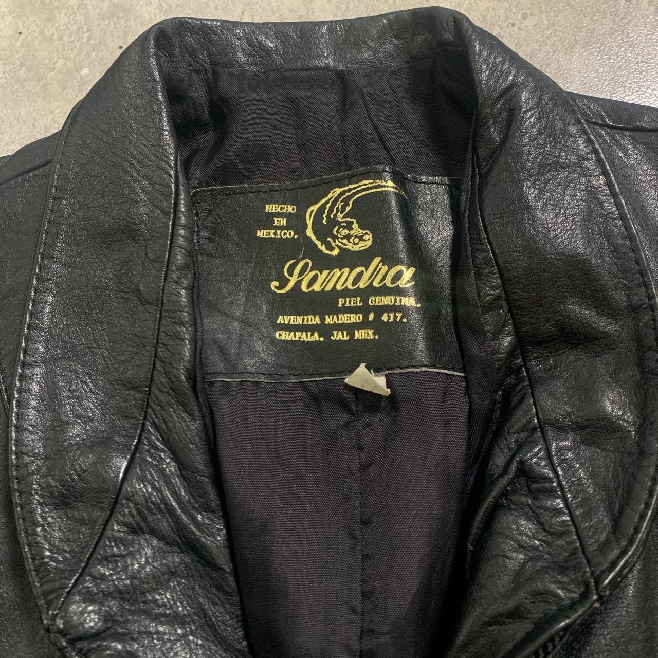 vintage 80s leather jacket supple black... - Depop