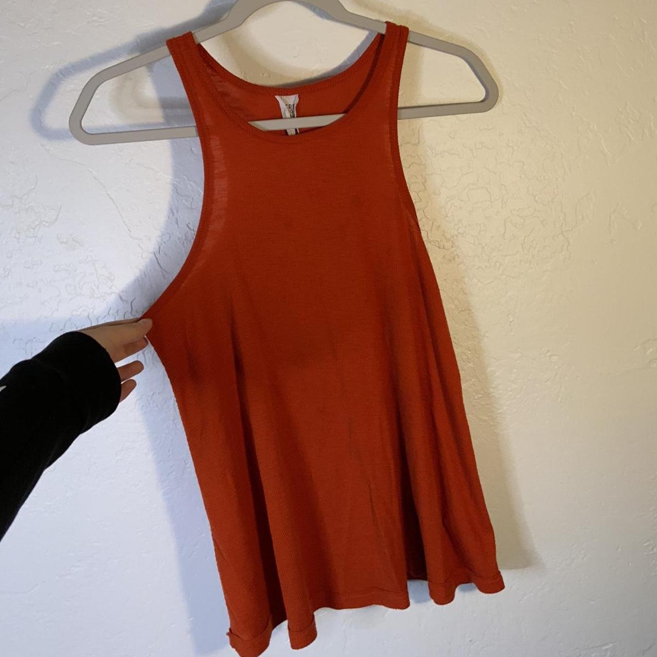 Free People Orange Red tank top M Good condition... - Depop