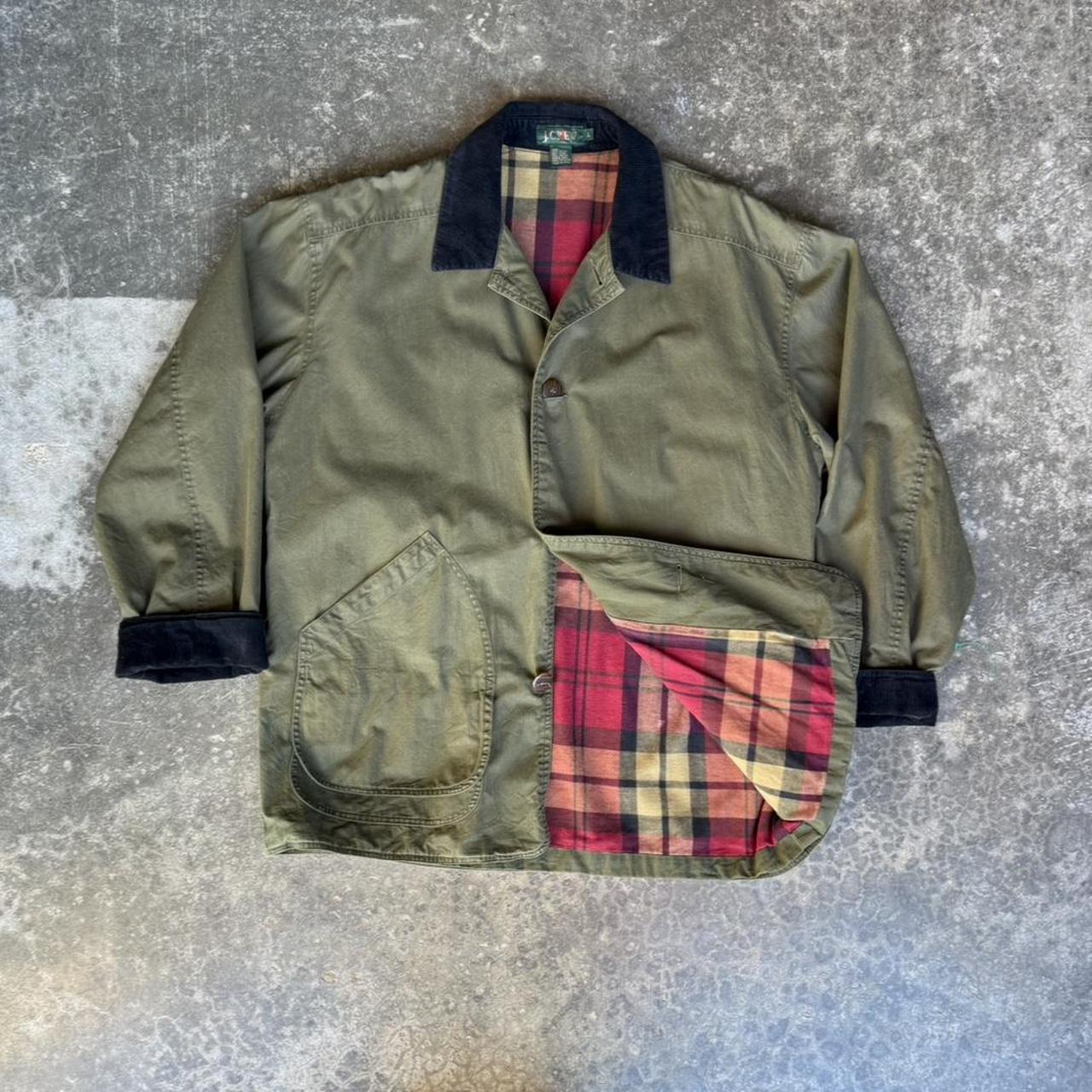 Vintage green chore coat Flannel lined dark green... | Depop