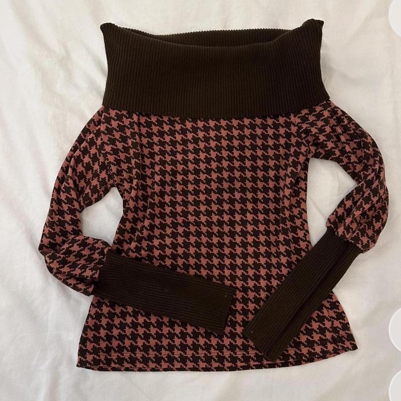 Vintage off the shoulder asymmetrical turtleneck... - Depop