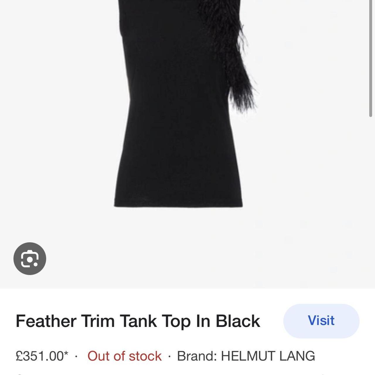 Feather black vest helmut lang top worth £352 !!!... - Depop