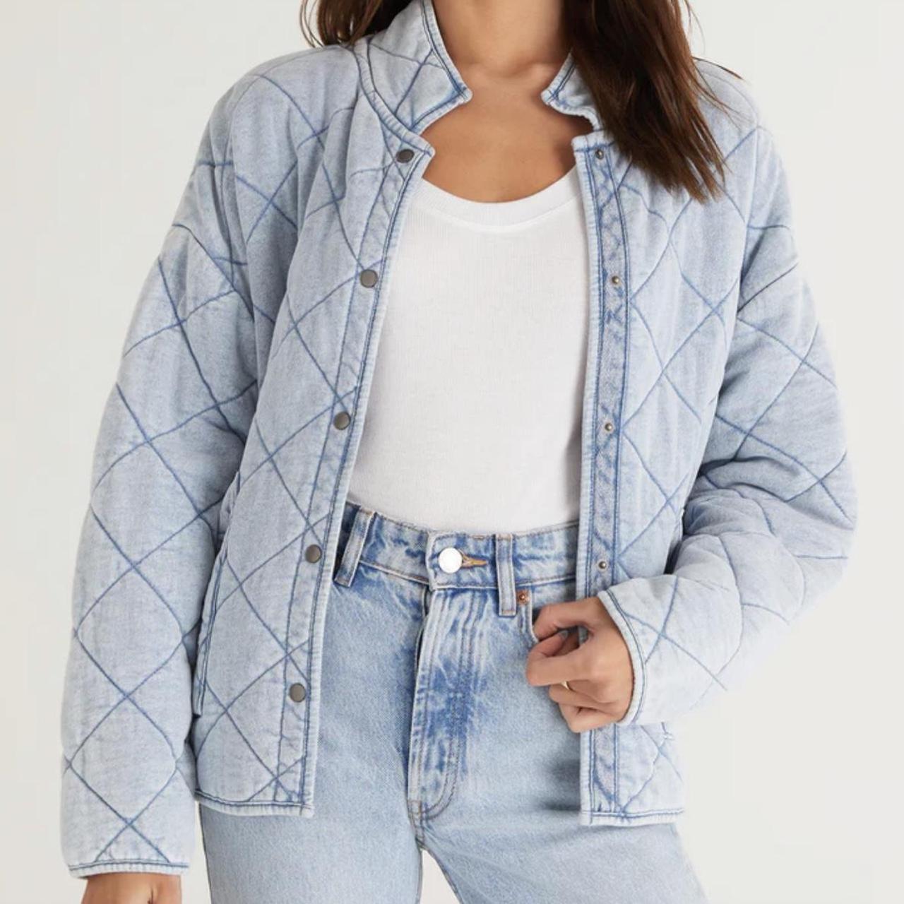 Z Supply quilted denim jacket So soft and cozy and... - Depop