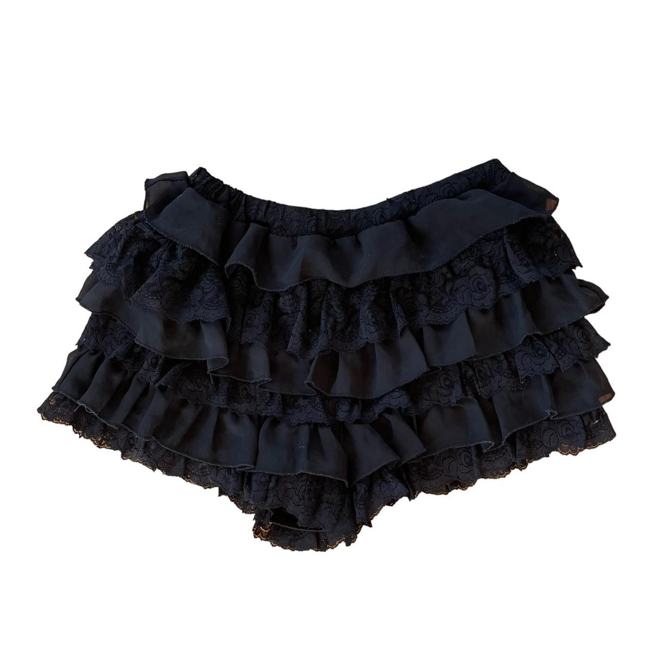 lace ruffled bloomer shorts size: medium best fit... - Depop