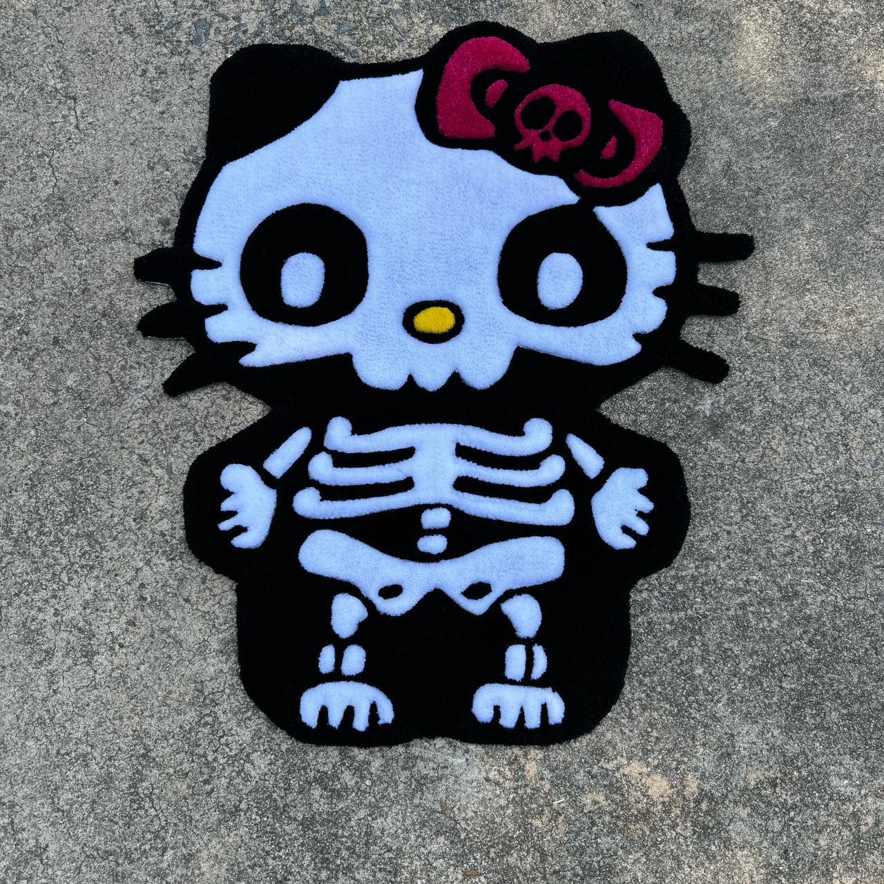 Skeleton Kitty (Hello Kitty) Handmade Tufted... | Depop