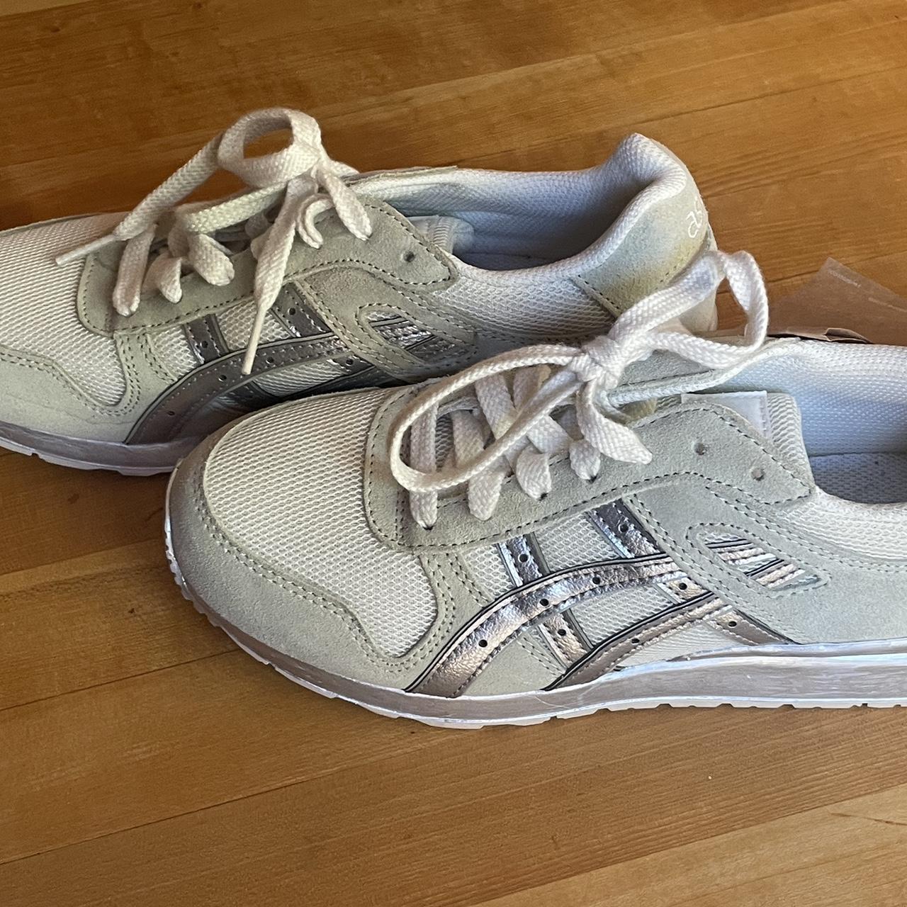 grey green and silver asics never worn, tags still on! | Depop