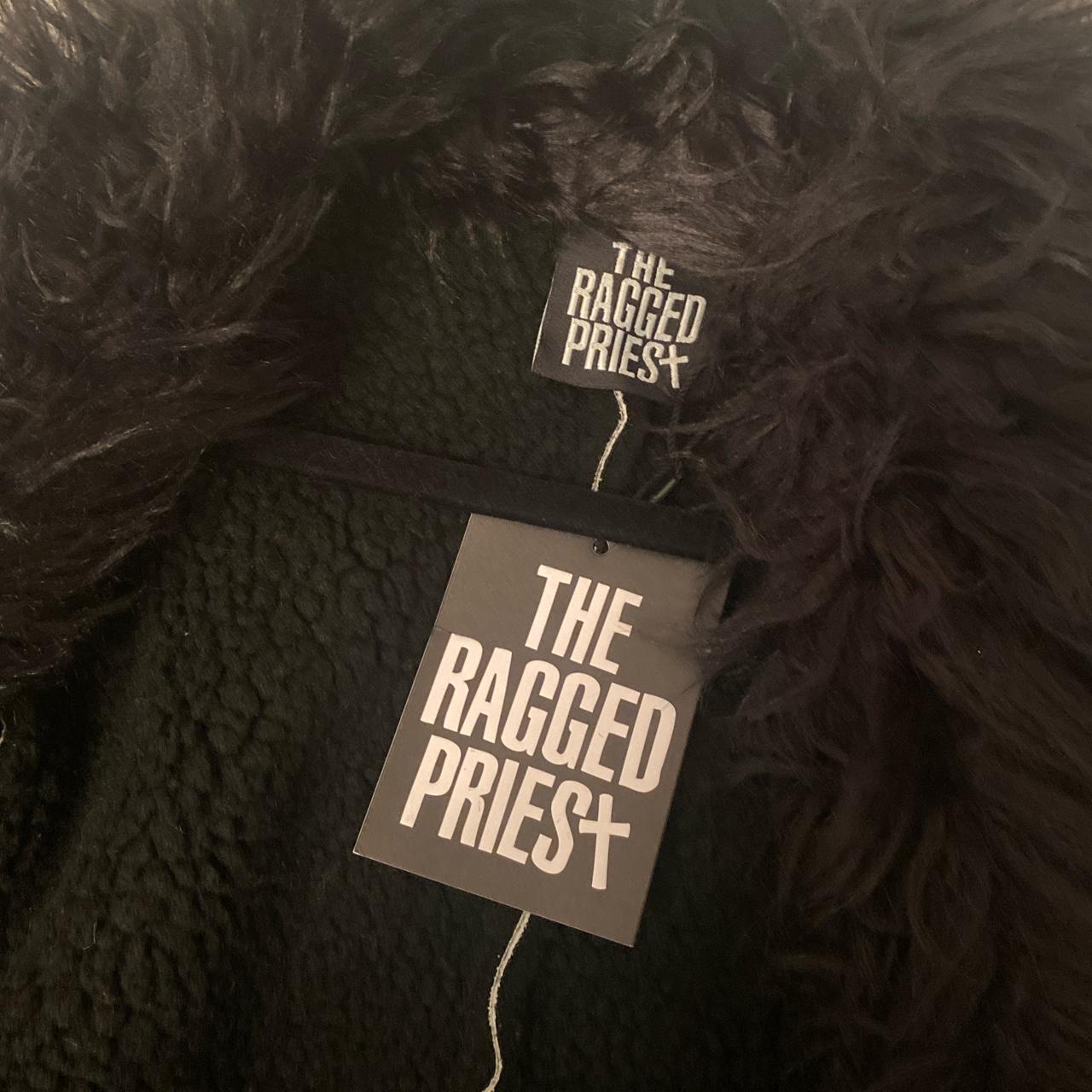 the ragged priest faux fur longline graphic print... - Depop
