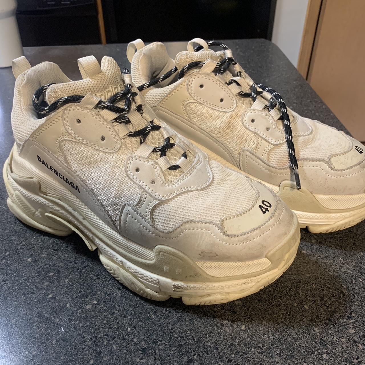 Balenciaga Triple S White Sneakers Comes with... - Depop