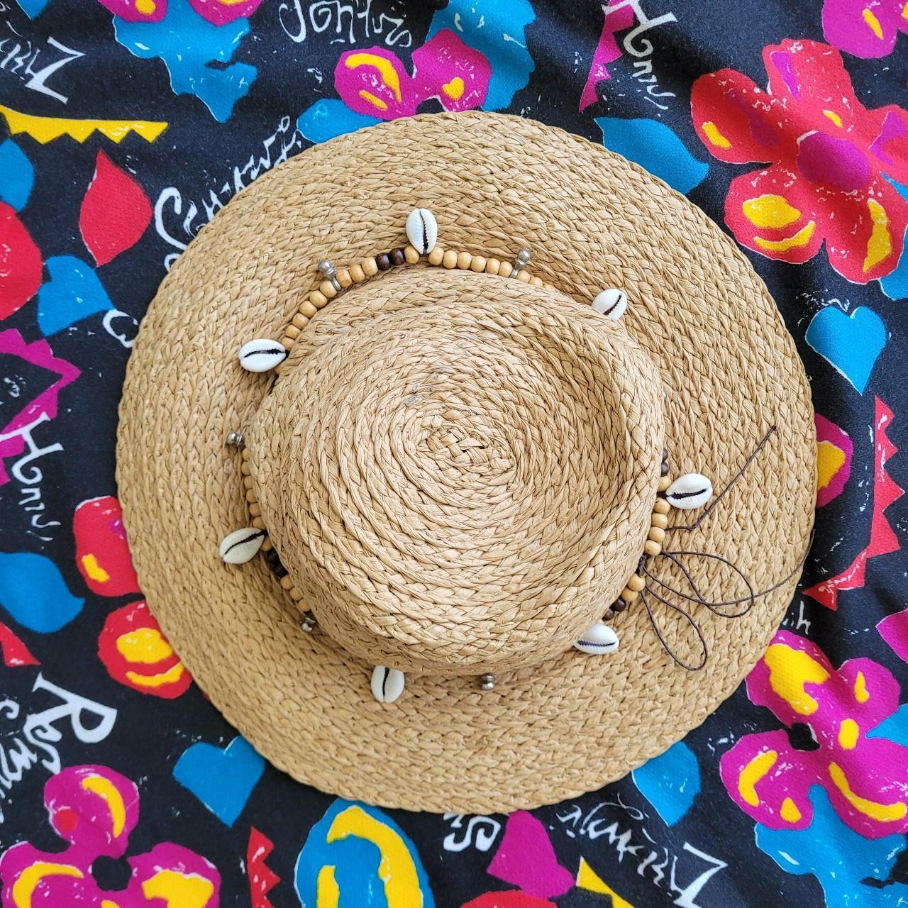 Sportsgirl Shell Beaded Straw Hat ⭐Beach Straw hat... - Depop